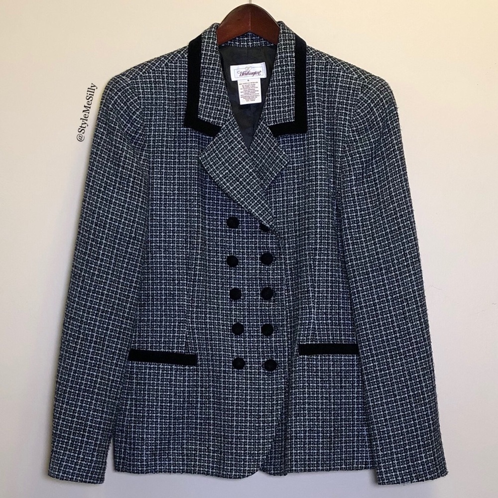 Worthington Tweed Jacket With Velvet Detail - Gem